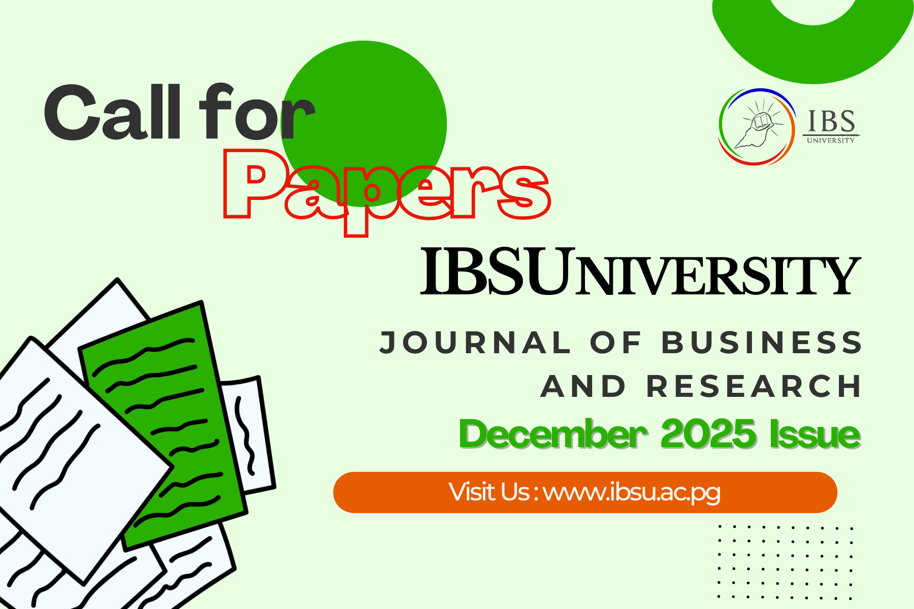 Call for Papers – IBSUniversity Journal of Business and Research – 3007 ...